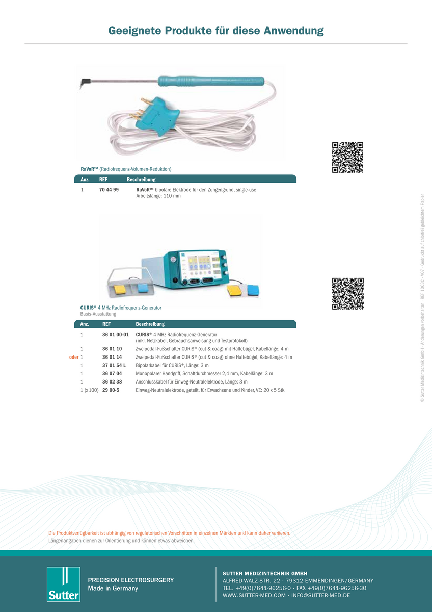 Single Use - RaVoR Zungengrund-Sonde® 704499 Sutter Medizintechnik ...